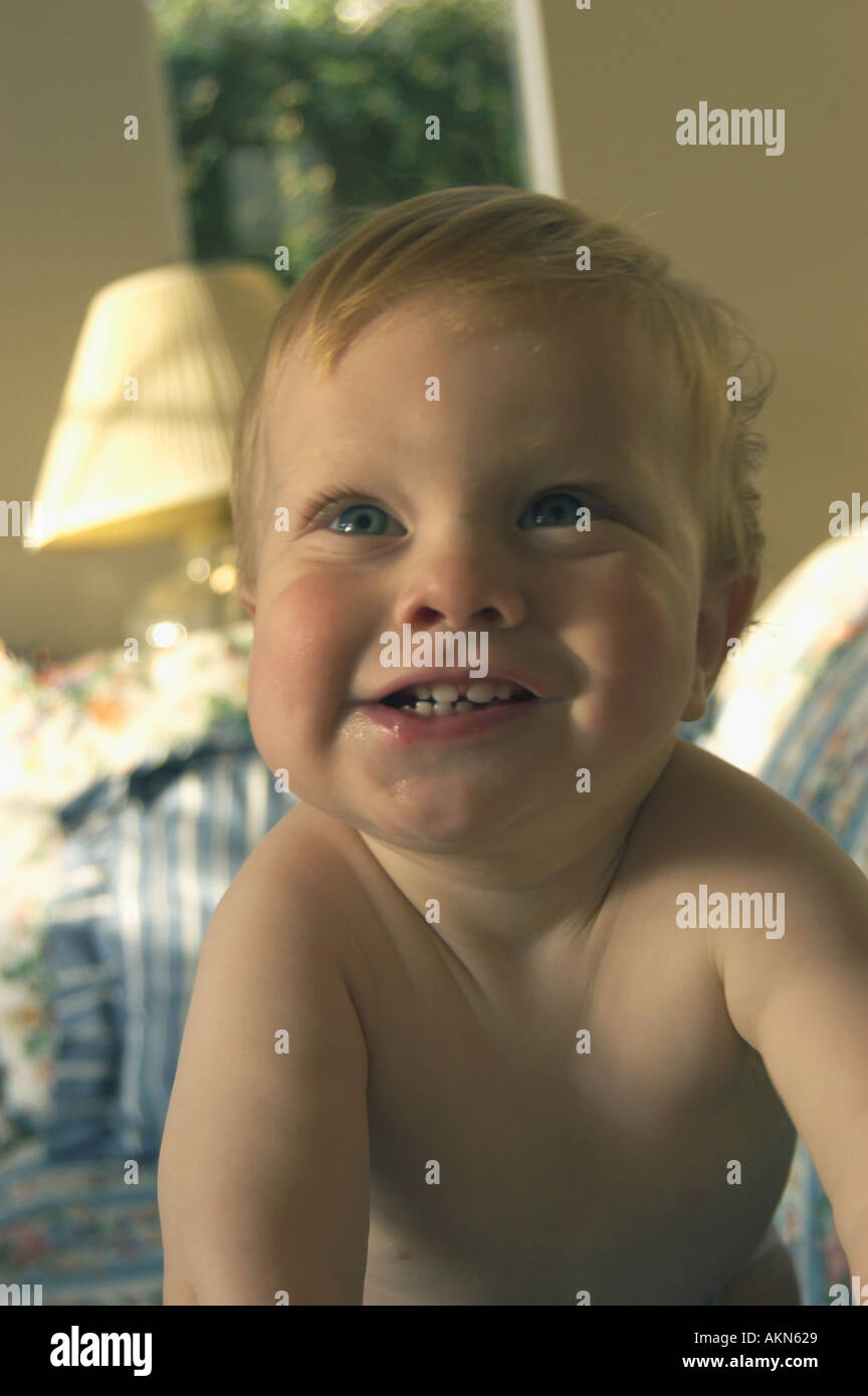 Smiling baby with dimples hi-res stock photography and images - Alamy