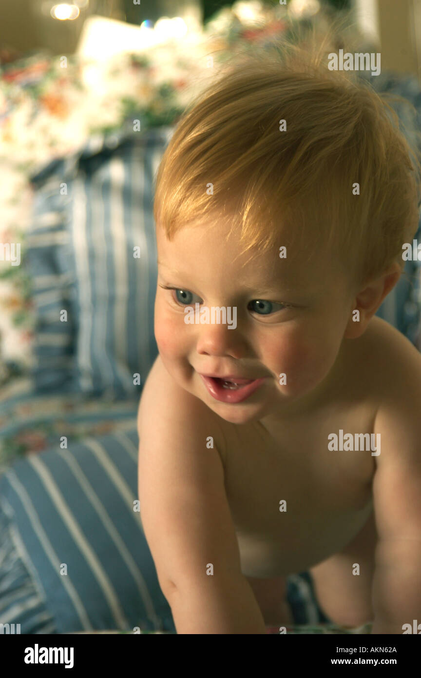 Smiling baby with dimples hi-res stock photography and images - Alamy