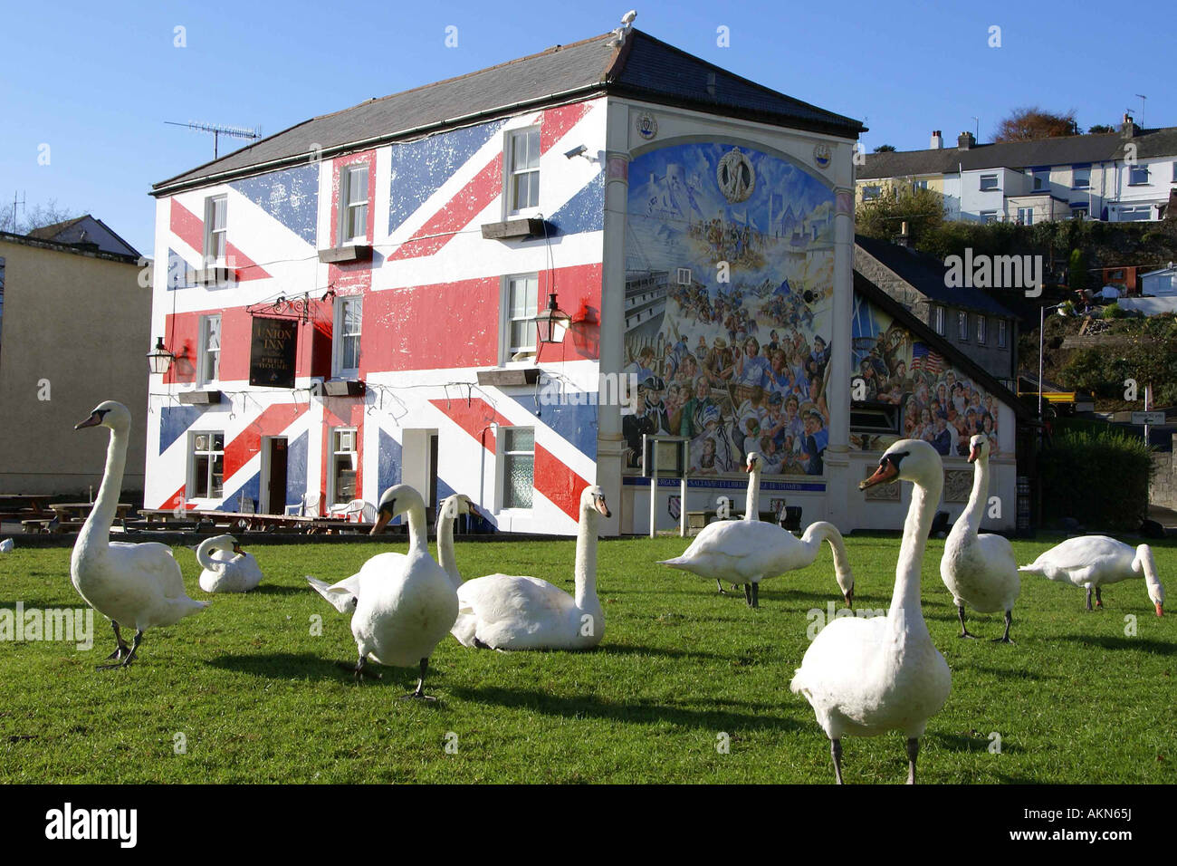 The Union Inn at the base of the Royal Albert Bridge in Saltash ...