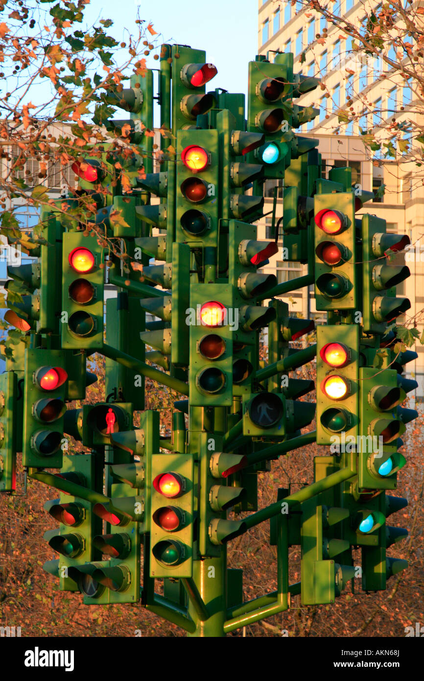 traffic light tree sculpture French sculptor Pierre Vivant london ...