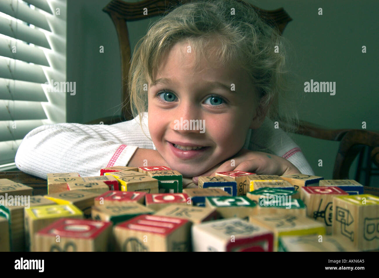 girl with blocks Stock Photo - Alamy