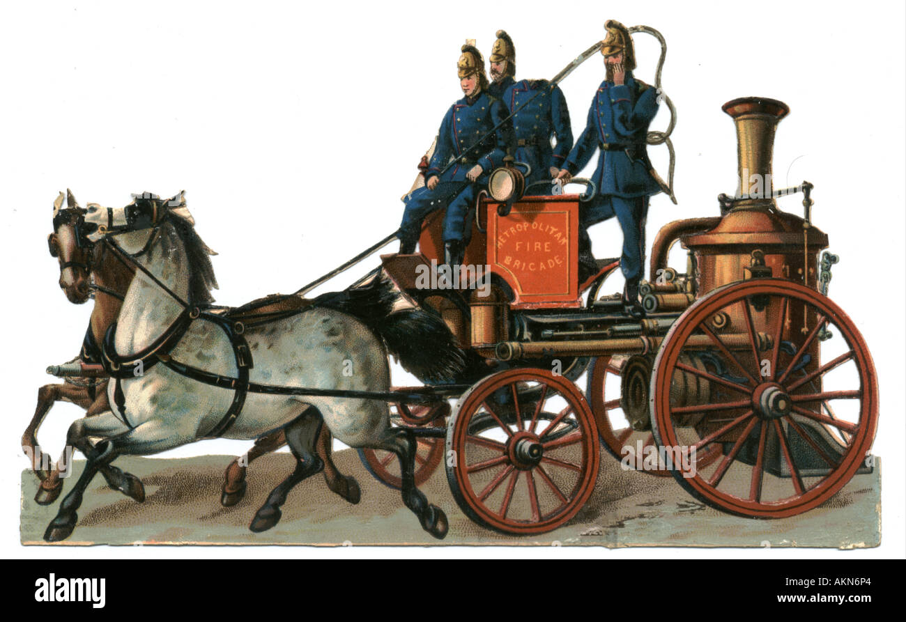 Victorian fire engine Cut Out Stock Images & Pictures - Alamy