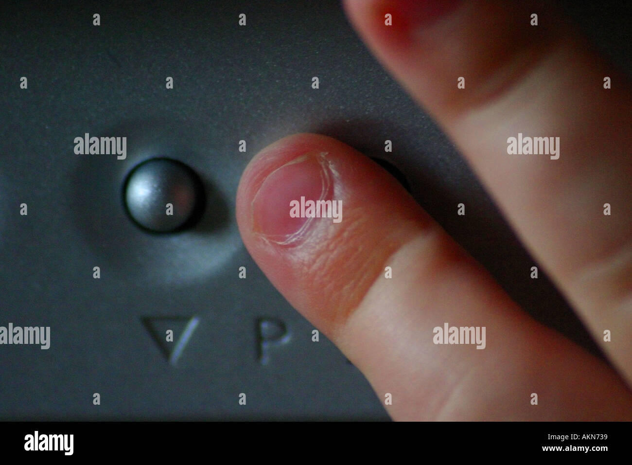 Child Pressing button on electrical item press pressing finger fingers ...