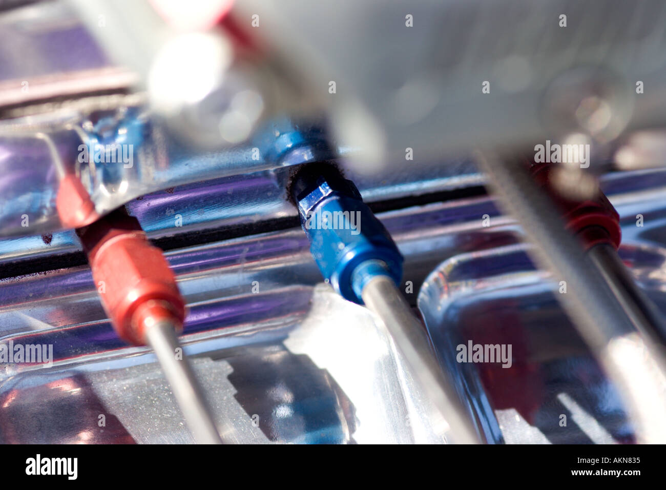 Mechanical engine parts on show car Stock Photo - Alamy