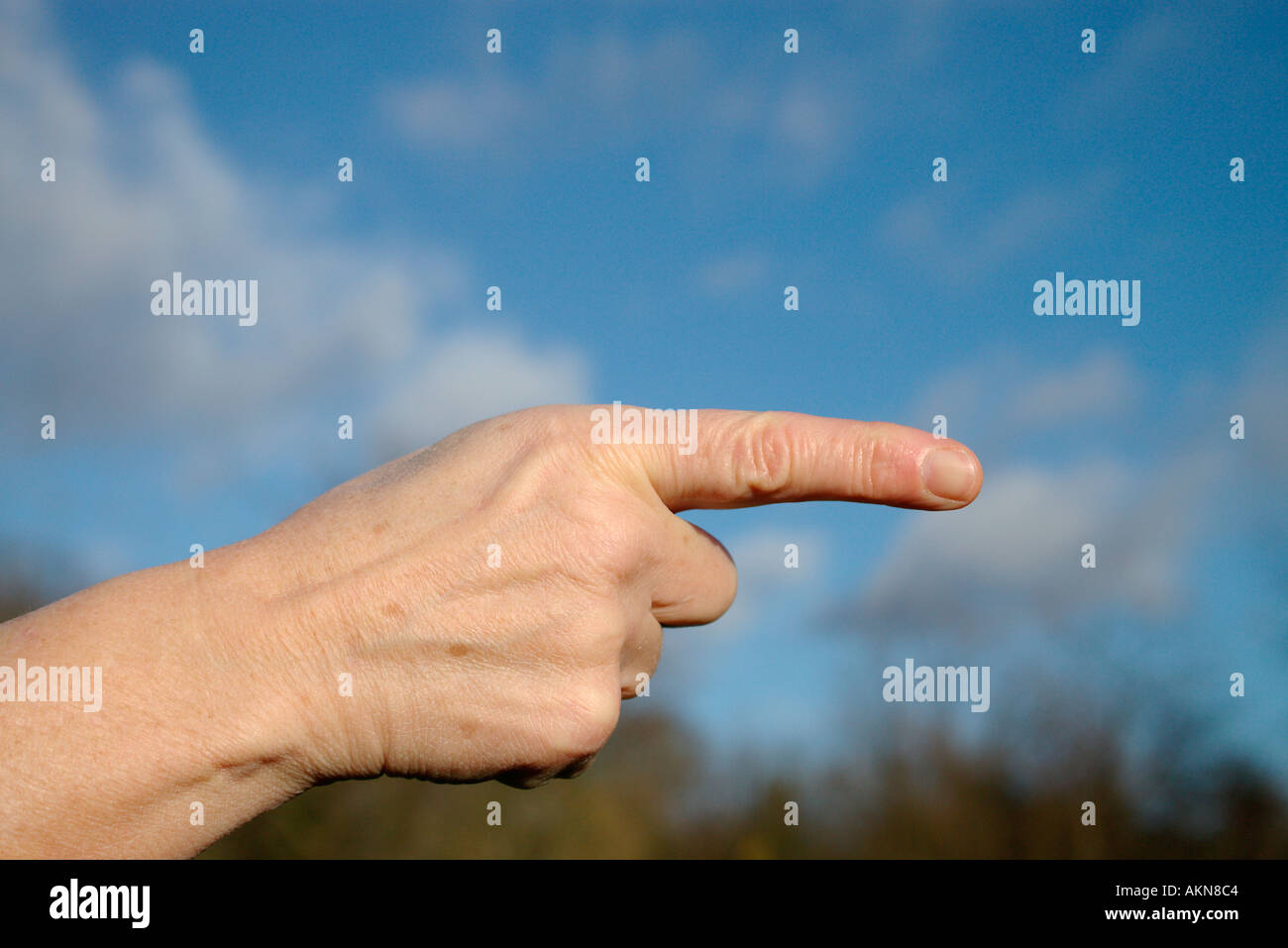 Hand pointing right back Stock Photo - Alamy