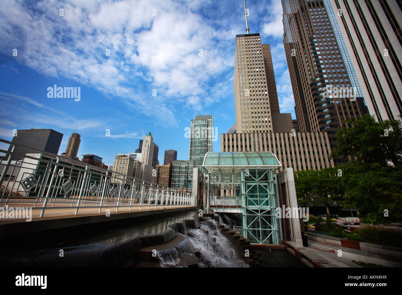 Low angle view of downtown Chicago, Illinois, USA Stock Photo - Alamy