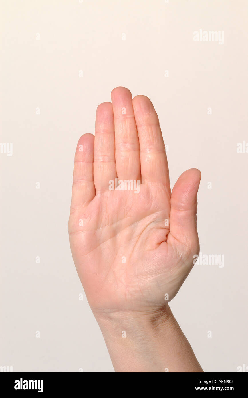 Hand sign stop in Cut Out Stock Images & Pictures - Alamy