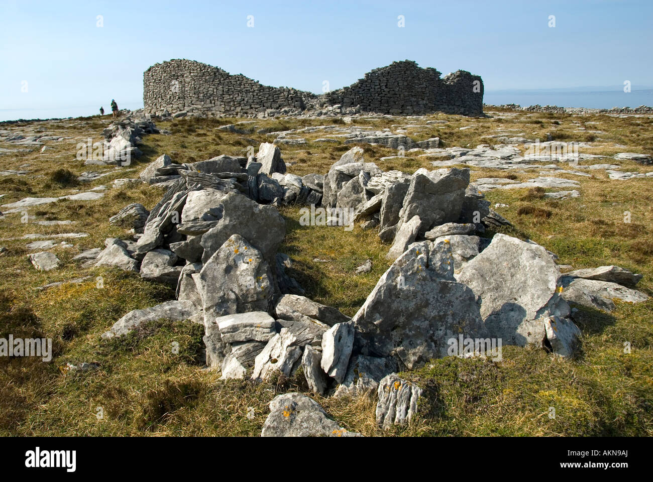 Ancient fortification on the Burren, County Clare, Ireland Stock Photo ...