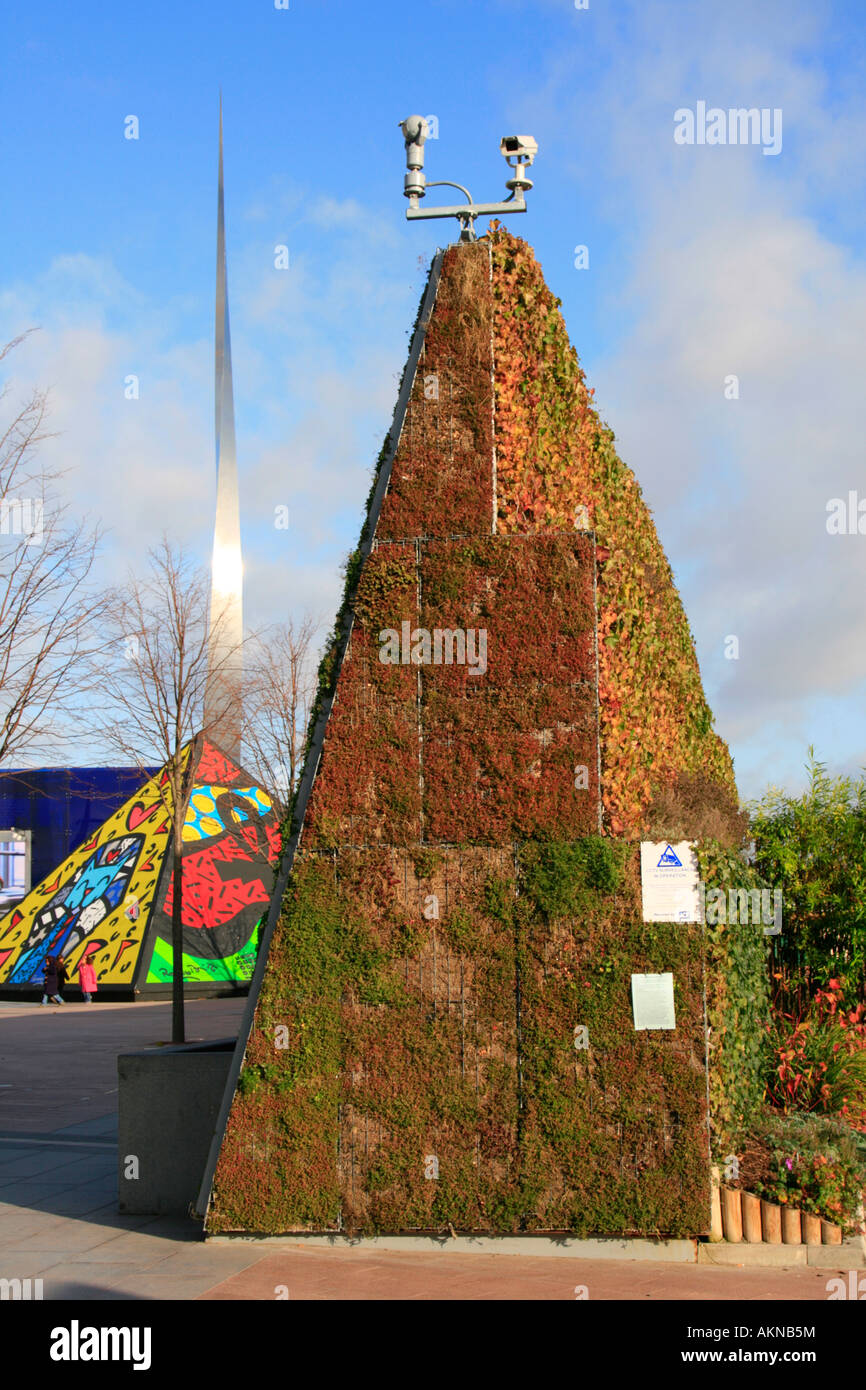 feature grass wall spire pyramid display outside O2 arena venue ...