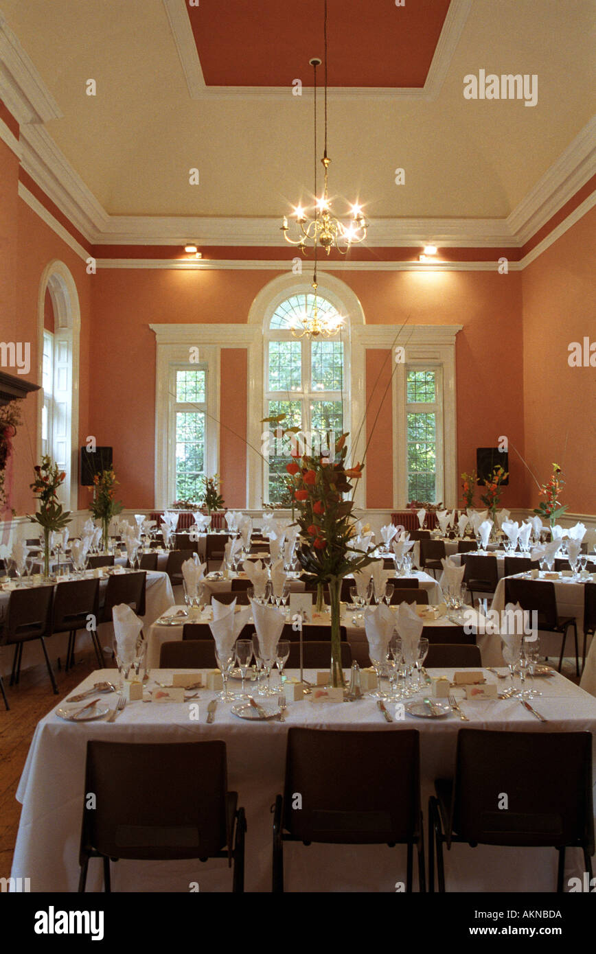 Tables laid for a wedding reception in the Great Hall Old Palace of ...