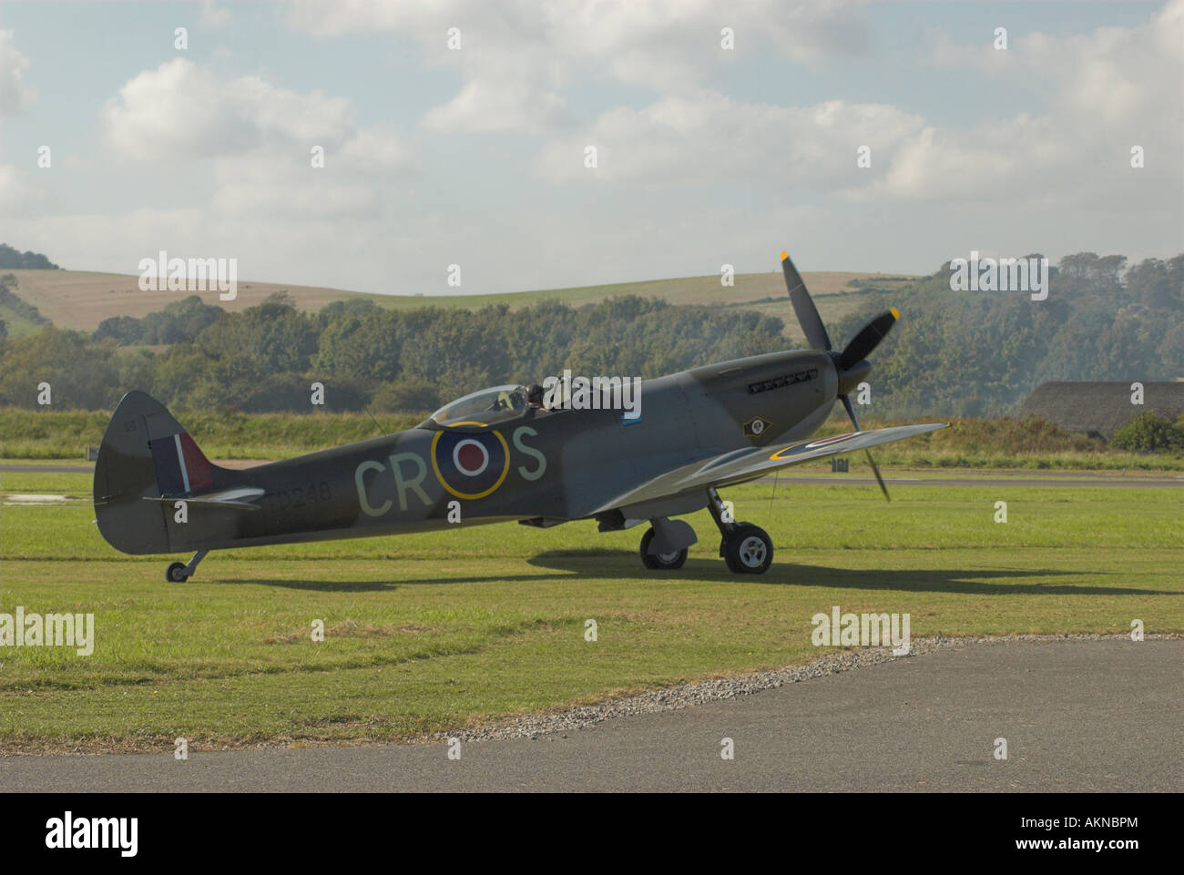 Spitfire TD248 (G-XOVI) Mk.XVIe waiting to take off at Shoreham Airshow ...