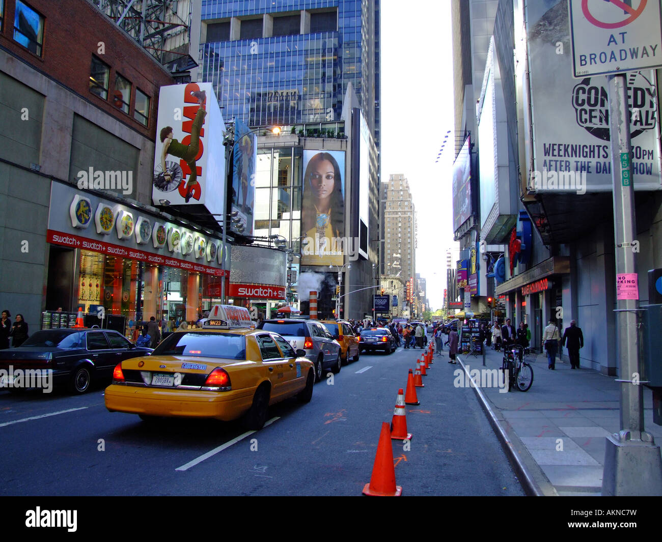 A side street leading to Times Square, New York City Stock Photo - Alamy