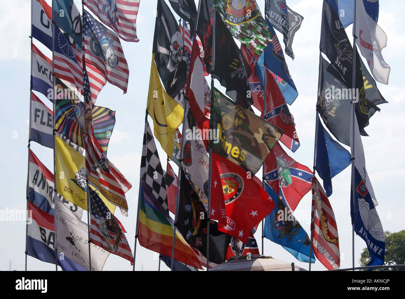 Flags Blowing in the Wind Stock Photo - Alamy