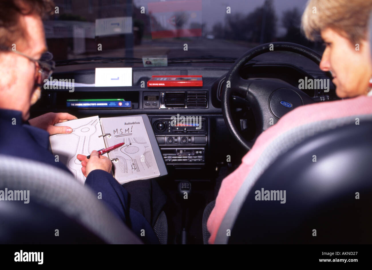 Driving Instruction in car Stock Photo - Alamy