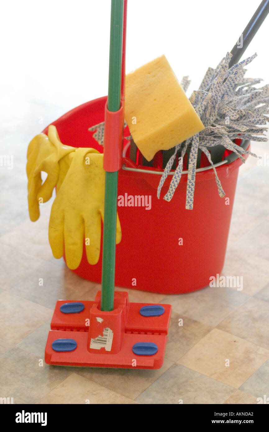 Mop detergent plastic bucket hi-res stock photography and images - Alamy