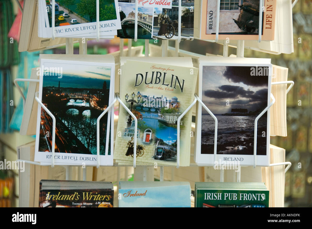 Tourist postcards on sale in Dublin Ireland Stock Photo - Alamy