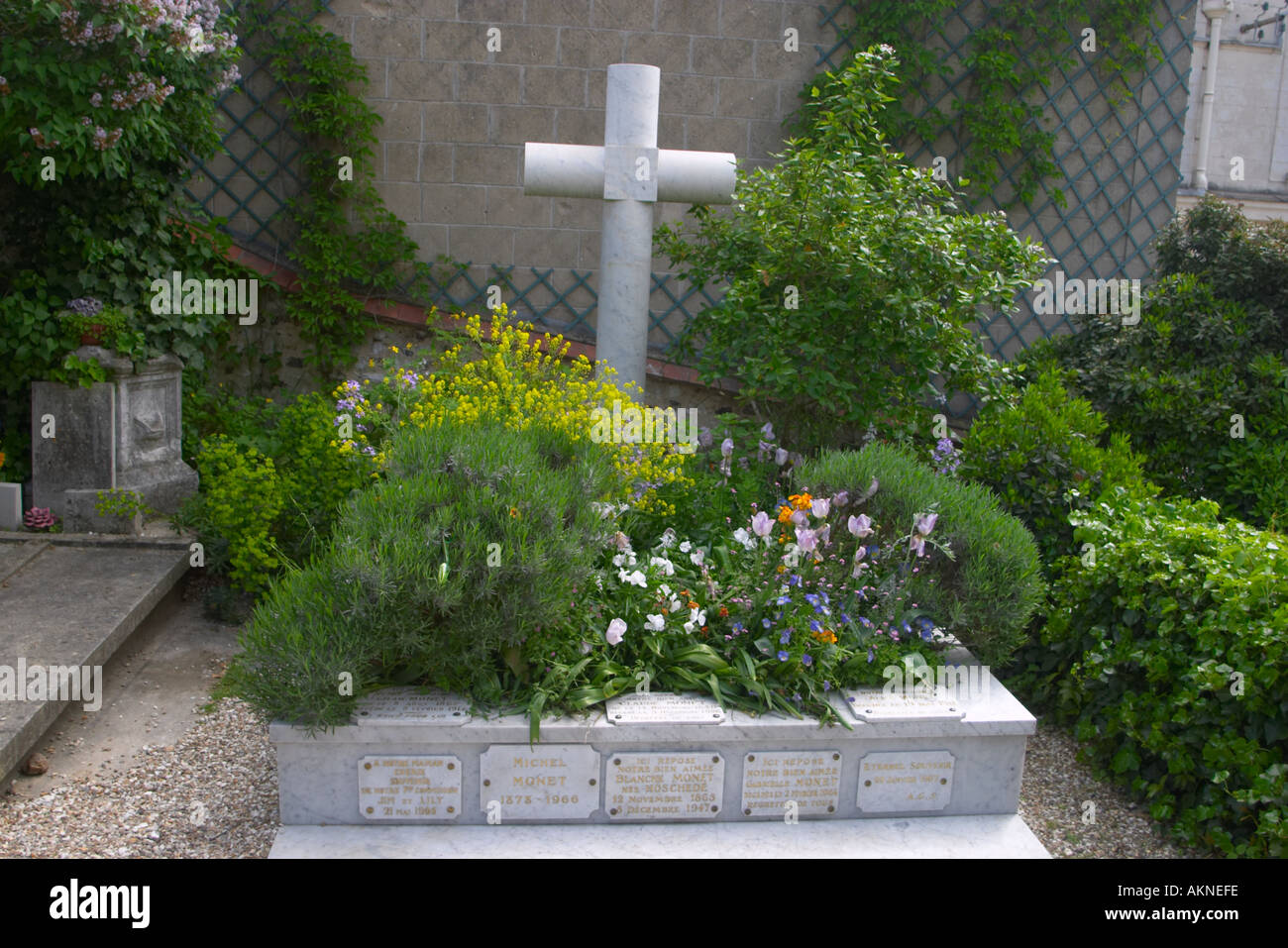 Monet family tomb at the Sainte Radegonde Church Giverny Normandy France Stock Photo - Alamy