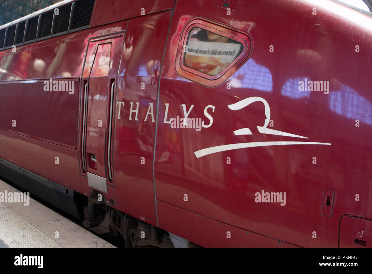 Thalys high speed TGV train at Gare du Nord Paris France Stock Photo ...