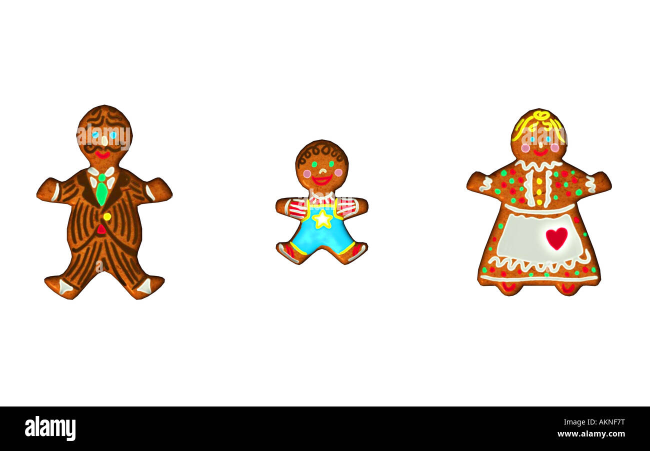 Illustration of a Gingerbread Family Stock Photo - Alamy