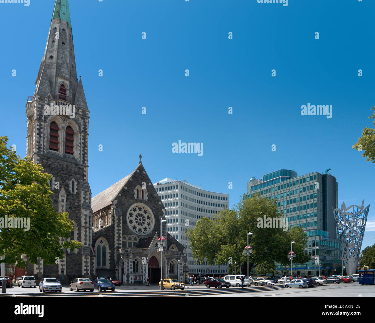 Christchurch Cathedral from Cathedral Square, Christchurch, South ...