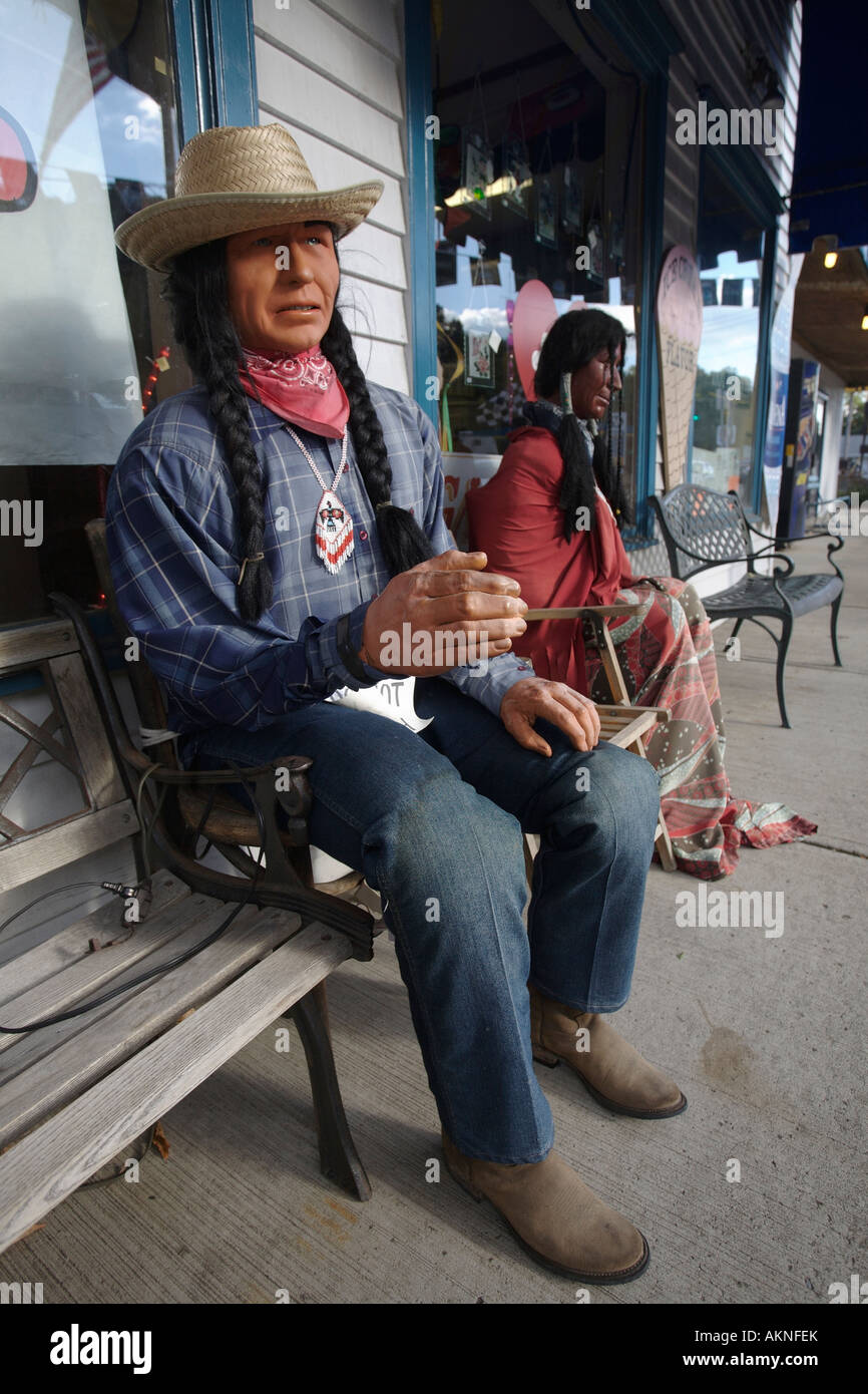 Native American models outside souvenir shop. Watkins Glen, New York ...