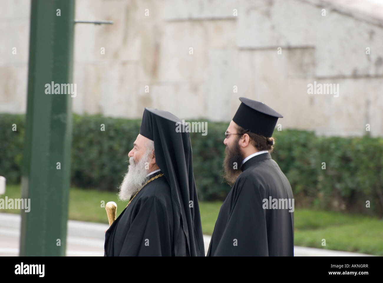 Greek priests at the 2007 Ochi Day parade outside the Greece Vouli ...