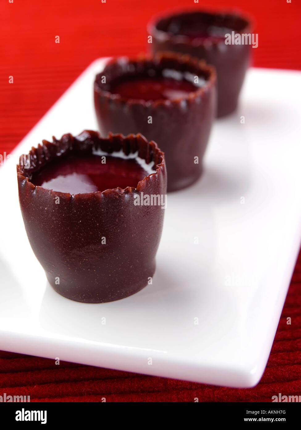 Chocolate blueberry canapes gourmet editorial food Stock Photo - Alamy