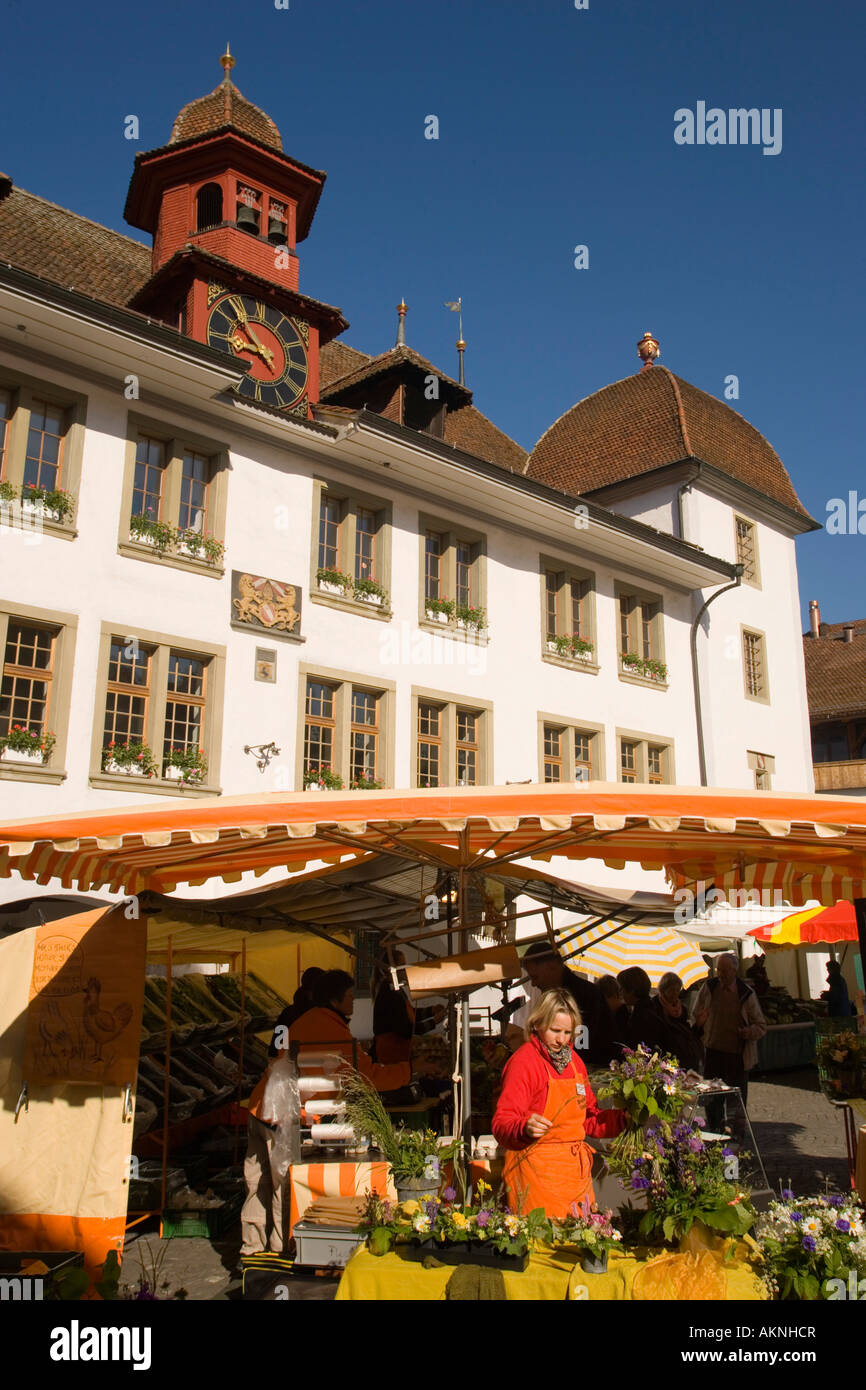 Saturday s Market in town hall square Thun Bernese Oberland highlands ...