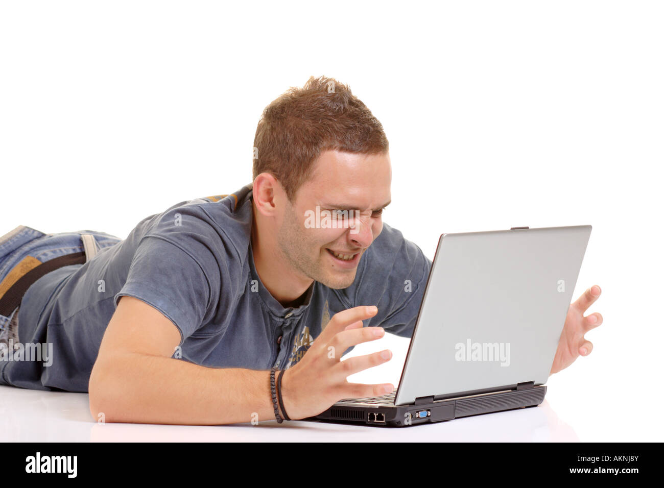 Teen boy and computer and frustrated hi-res stock photography and ...