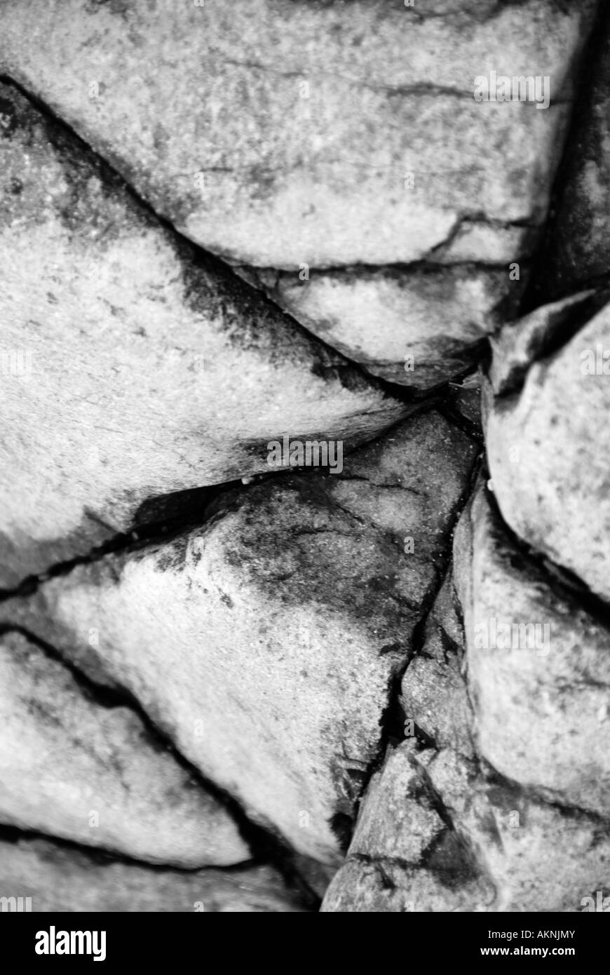 black and white texture of rocks triangular composition Stock Photo - Alamy