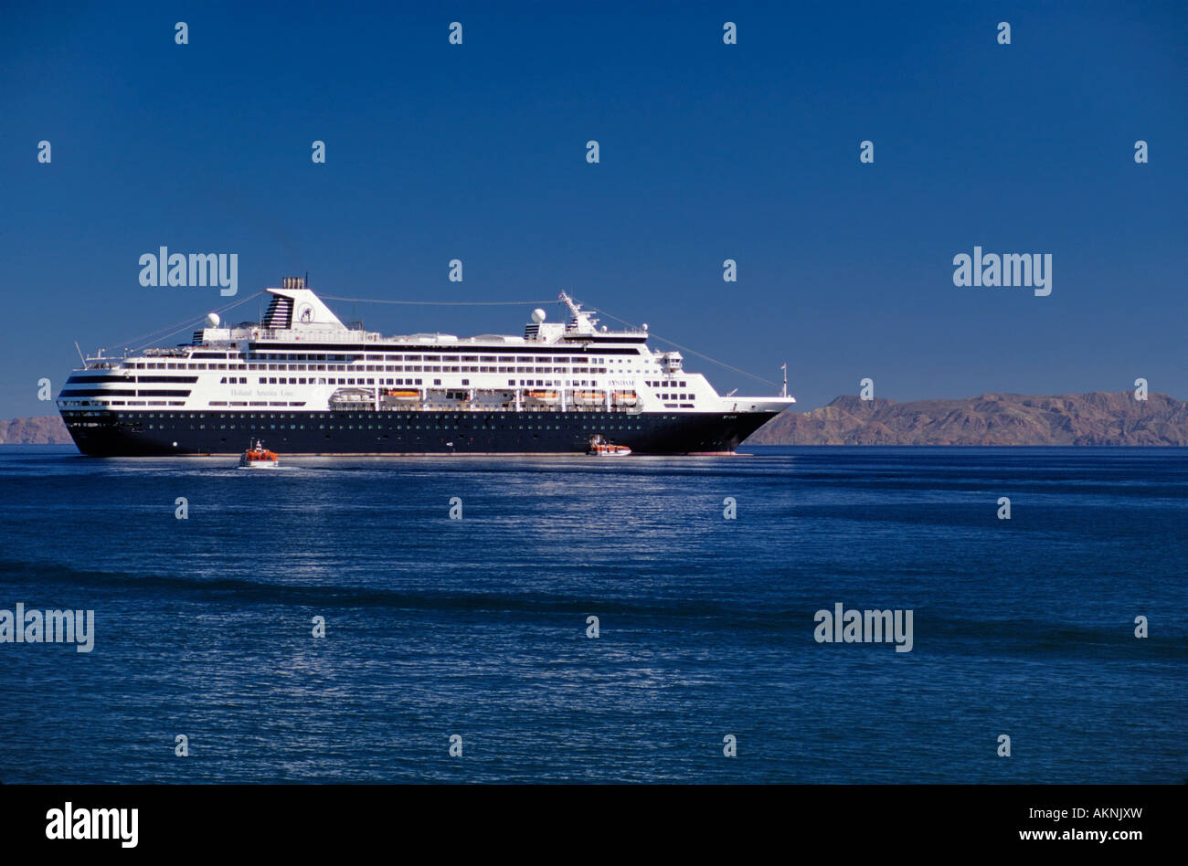MS Ryndam cruise ship anchored at Gulf of California (Sea of Cortez ...