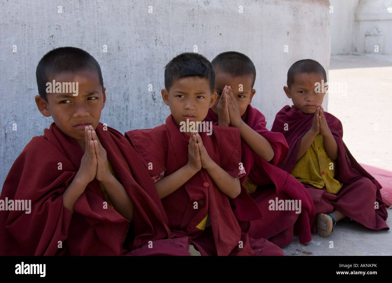 Buddhist Monk boys,bouddhanath,kathmandu,nepal,asia Stock Photo - Alamy