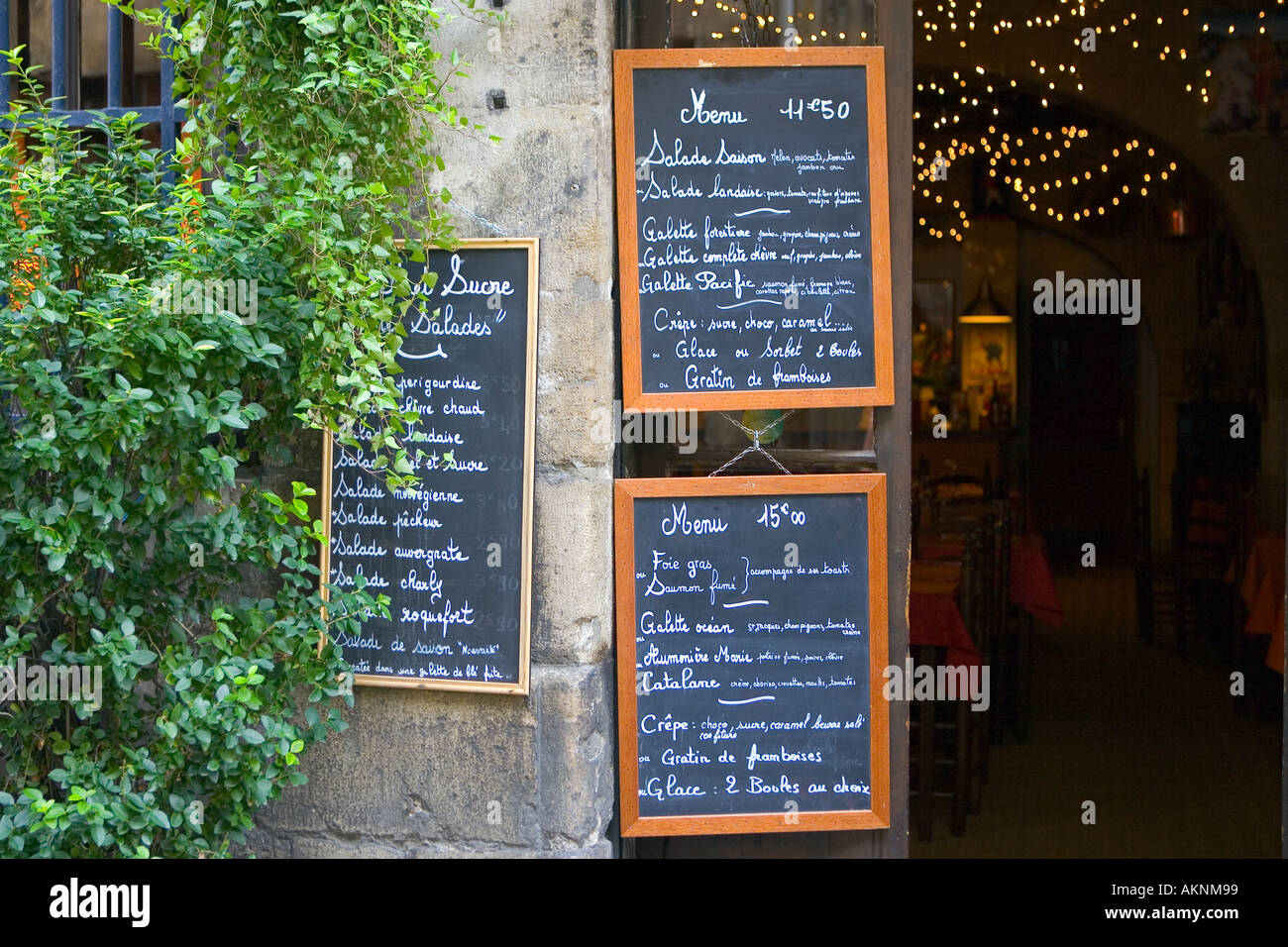 French menus outside cafe restaurant in Bordeaux France Stock Photo - Alamy