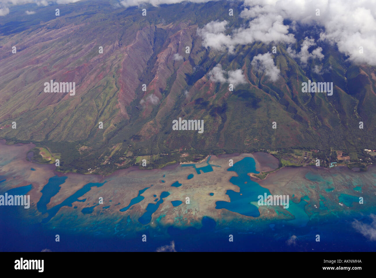 Aerial view of Kamalo gulch Molokai Island Hawaii Stock Photo - Alamy