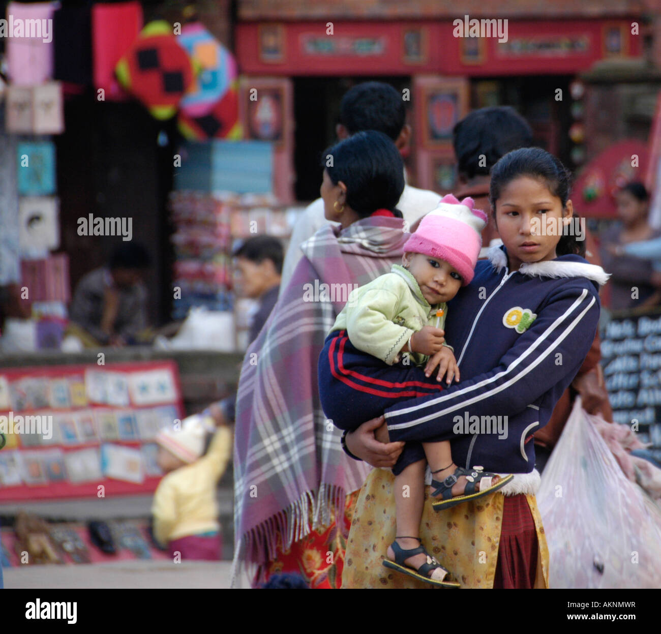 Nepalese mother and child Stock Photo - Alamy