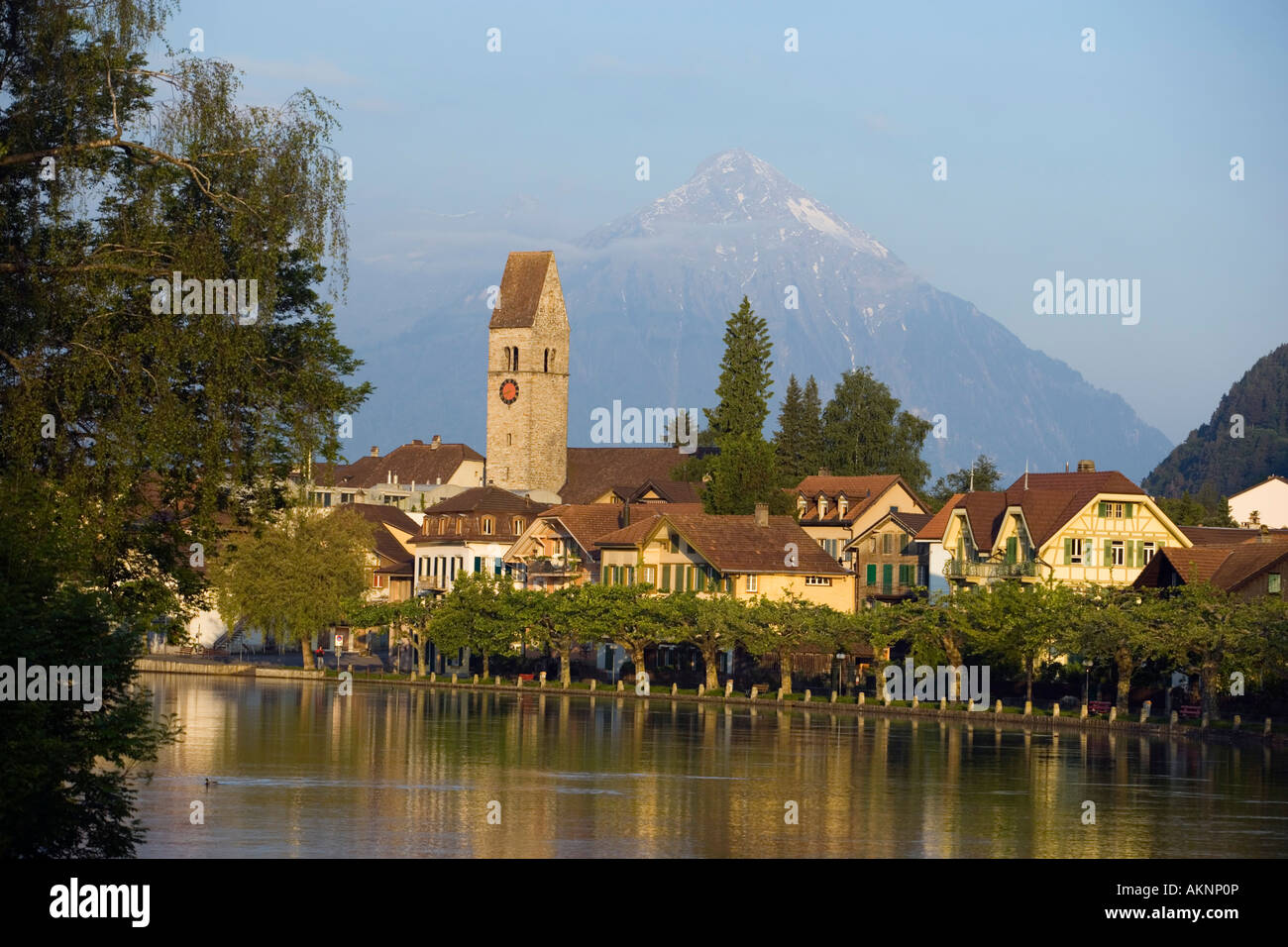 river Aare to Unterseen the highest town on the Aare Interlaken Bernese ...