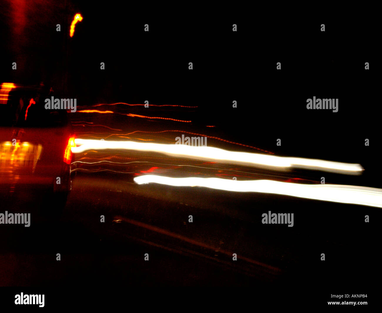Abstract graphic of car light trails from in car Stock Photo - Alamy