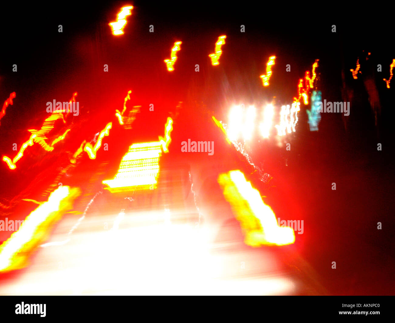 Abstract graphic of car light trails from in car Stock Photo - Alamy