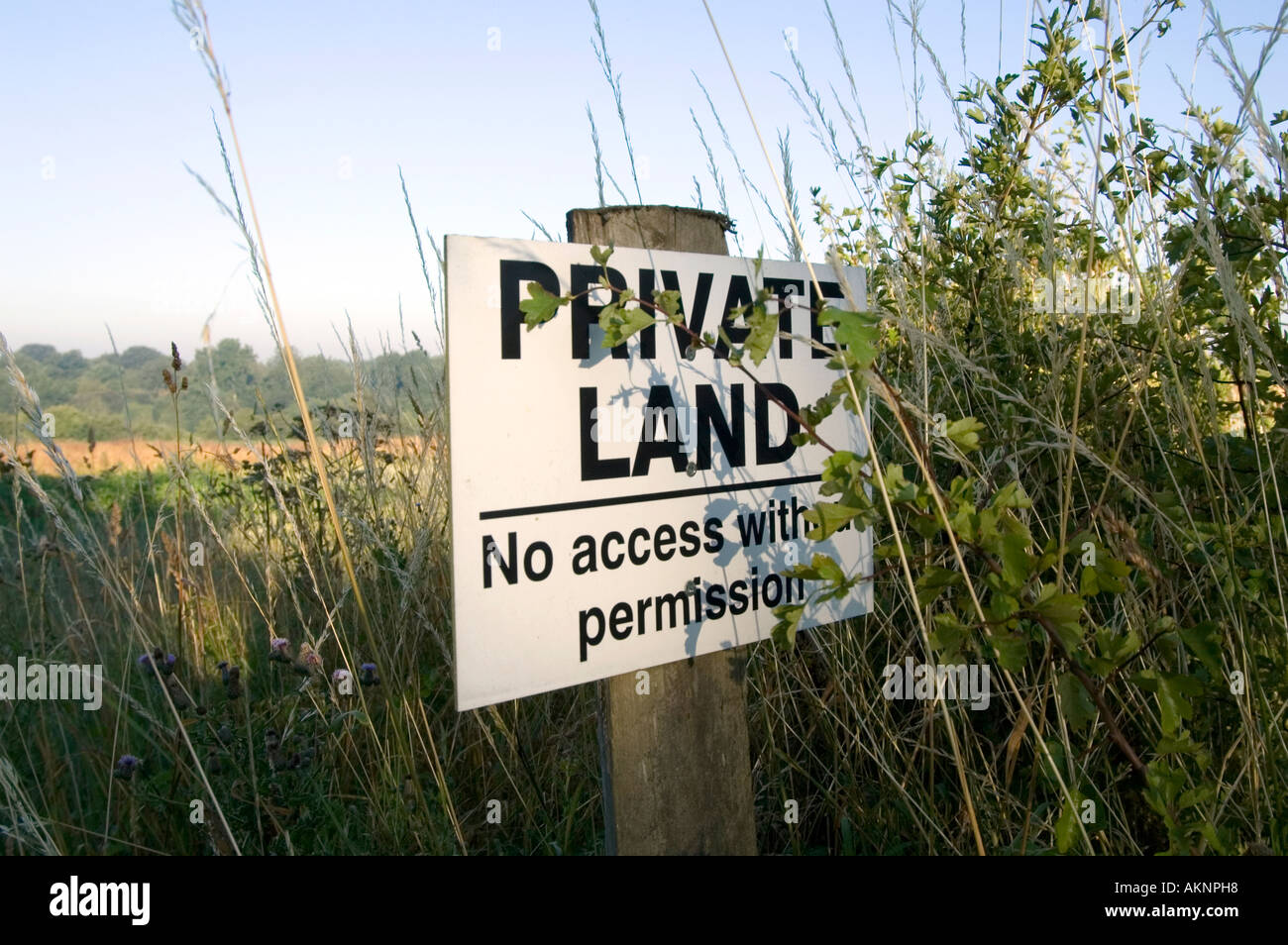 Private land sign Stock Photo - Alamy