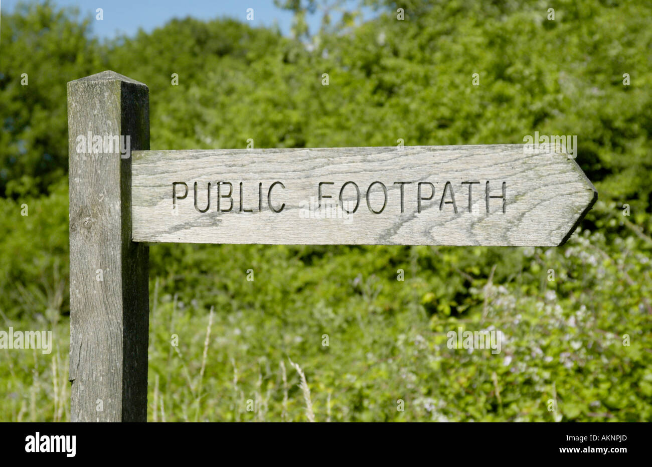 Wooden Public Footpath sign Stock Photo - Alamy