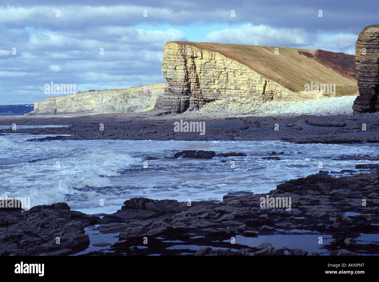 nash point coastline limestone pavement cliff strata geology geological ...