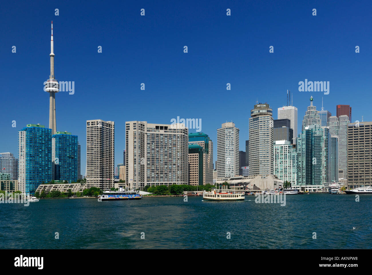 Island ferries in the Toronto inner harbour Lake Ontario Stock Photo ...