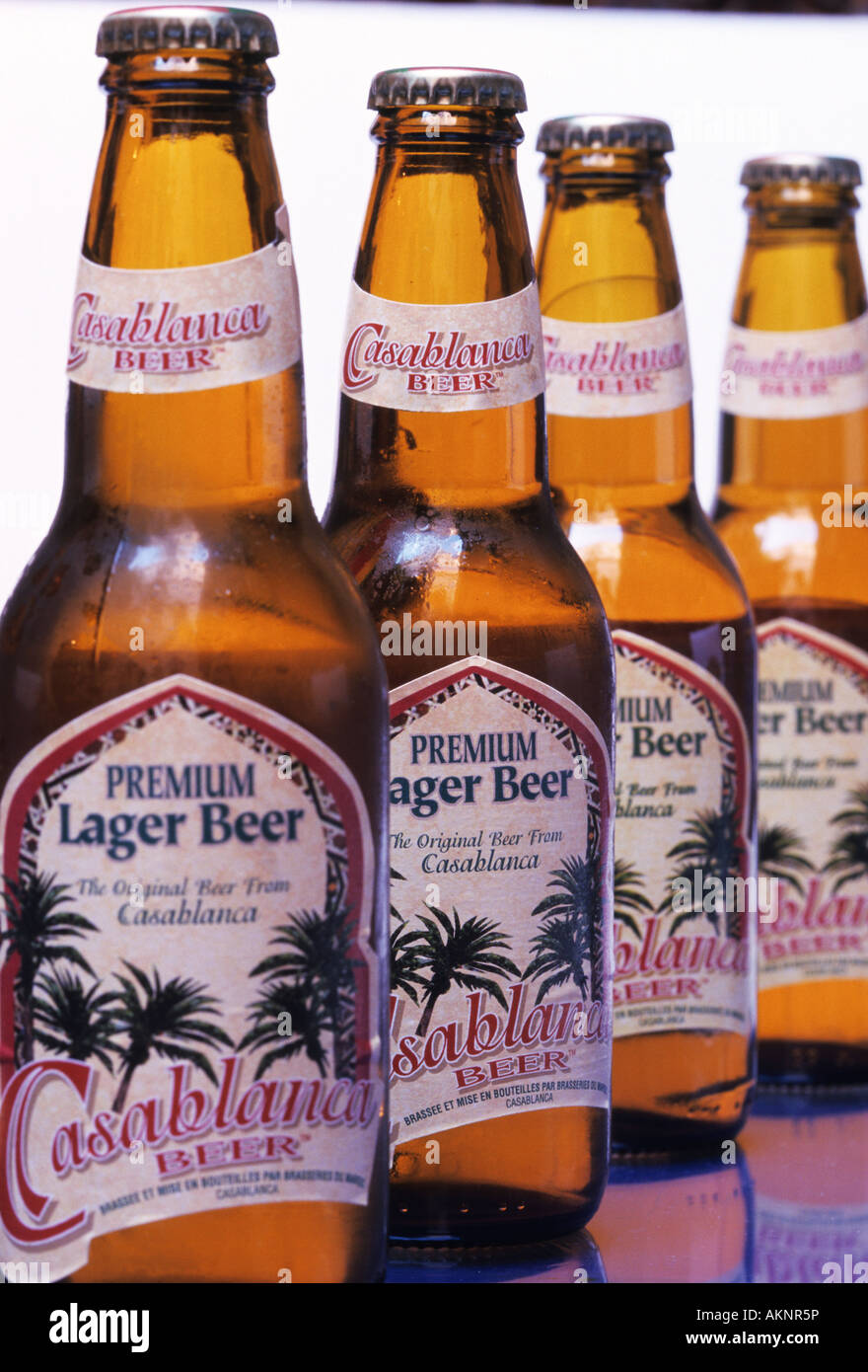 Morocco, Marrakesh, bottles of Casablanca, Moroccan beer Stock Photo ...