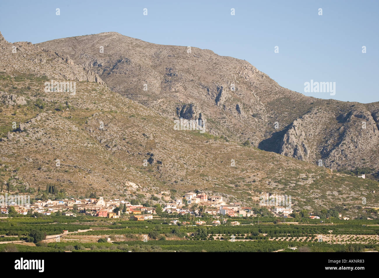 Typical Spanish houses in the village of Tormos near Orba Costa Blanca ...