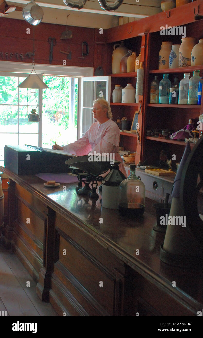 shopkeeper at 1860s general stores.standing at counter.recreating 19 ...