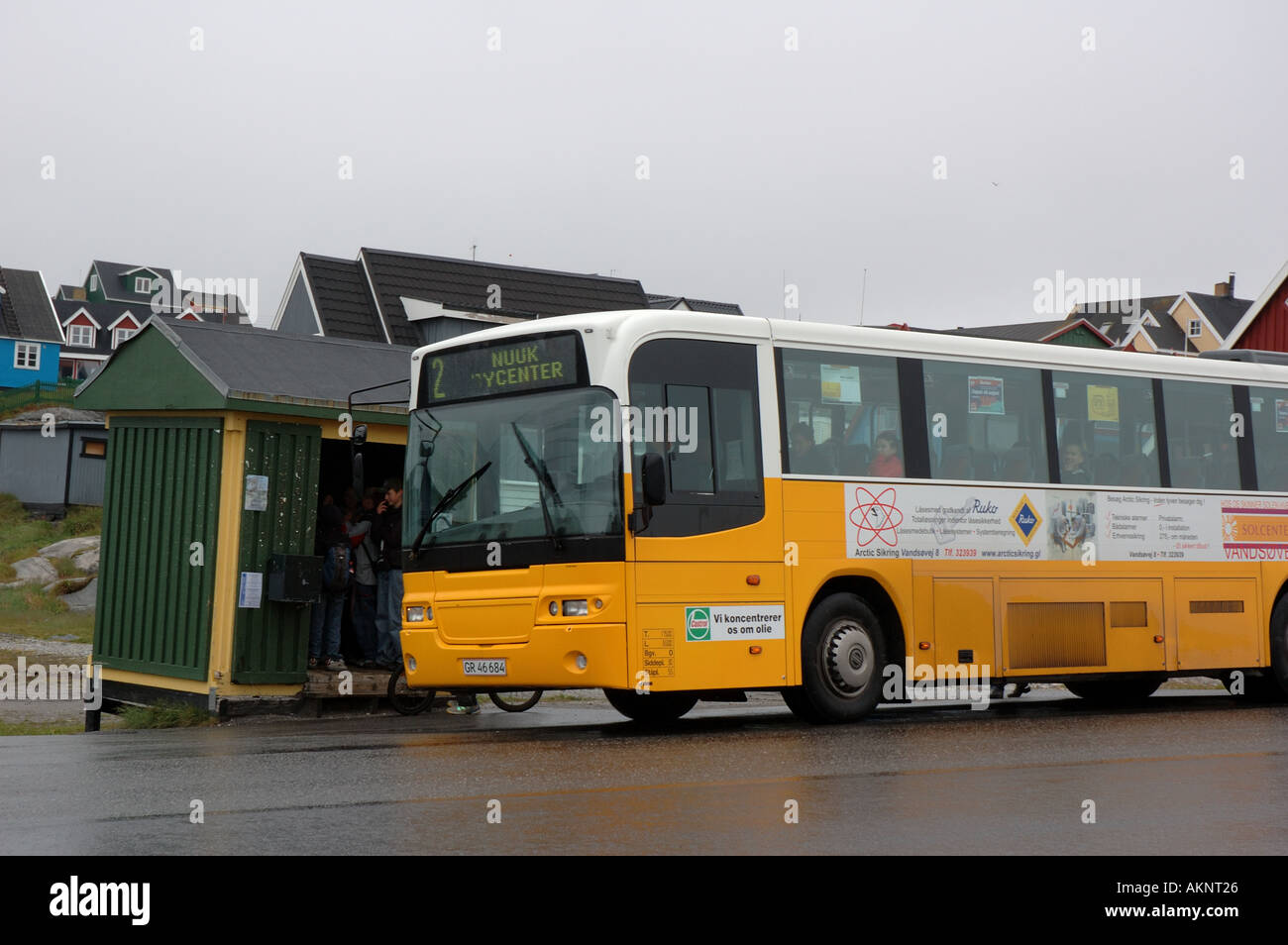 Bus in Nuuk, Greenland Stock Photo - Alamy
