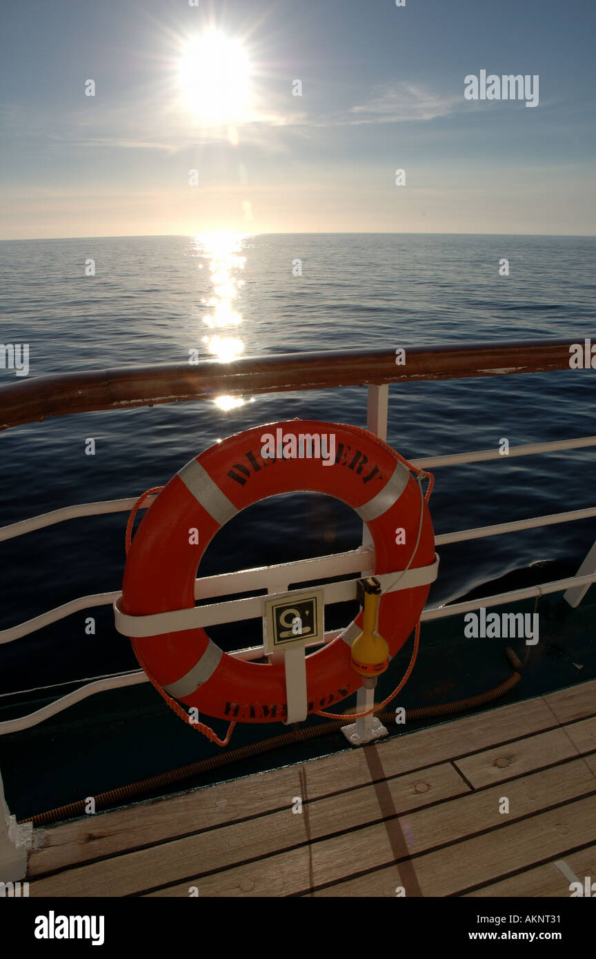 Cruise ship Discovery lifebelt Stock Photo - Alamy
