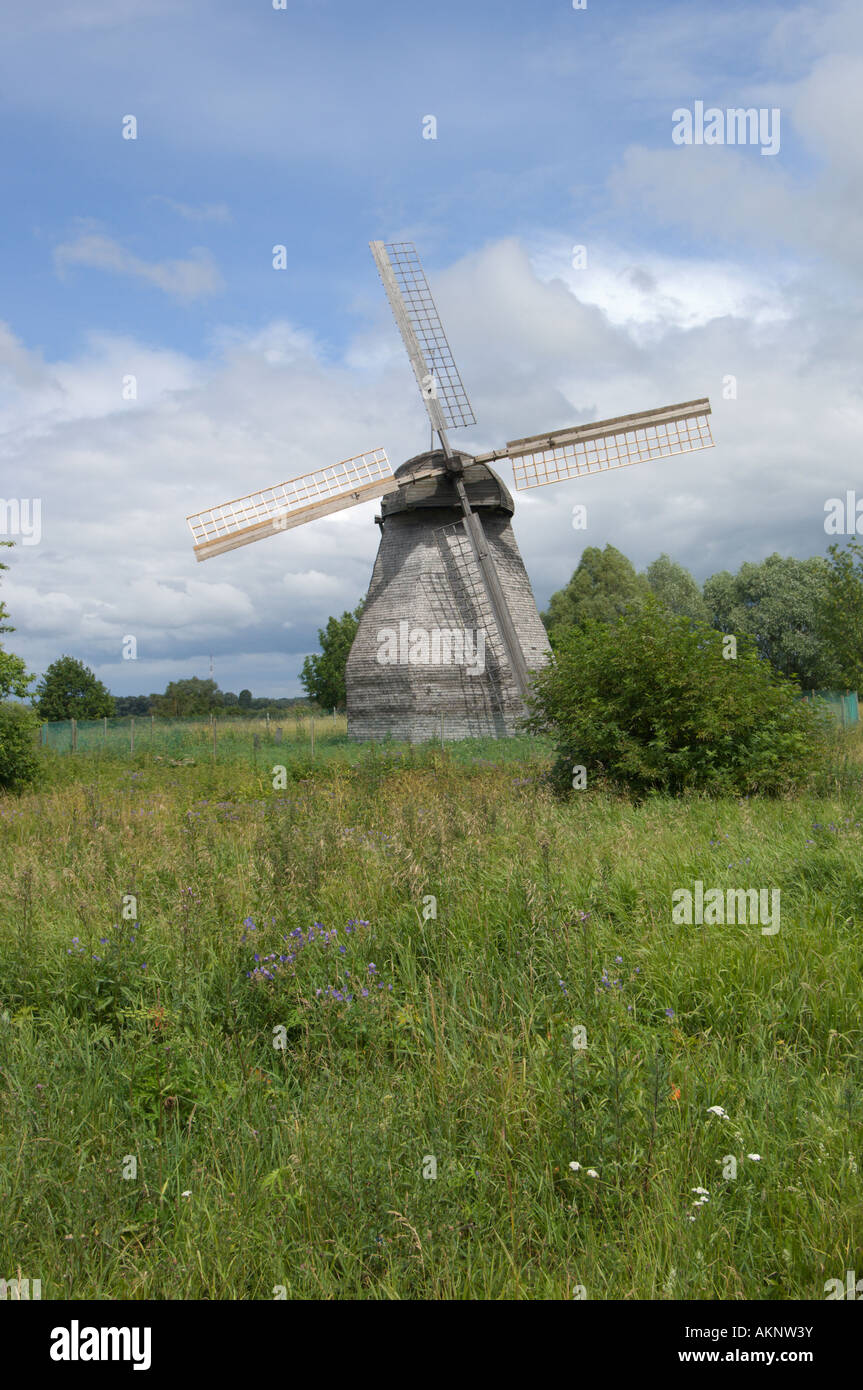 Old timber windmill Stock Photo - Alamy