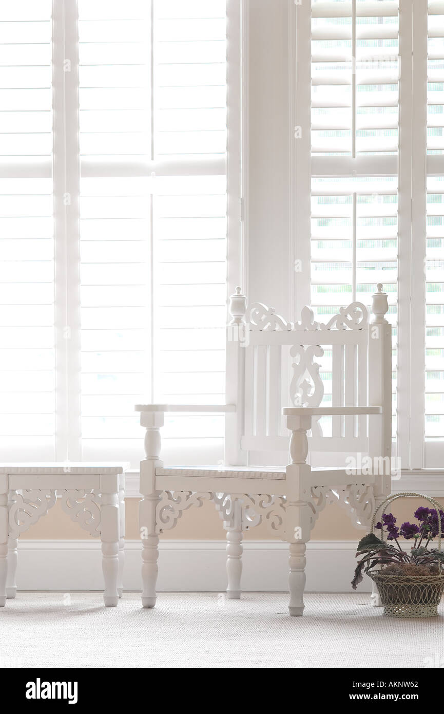 White Chair and Window Stock Photo - Alamy