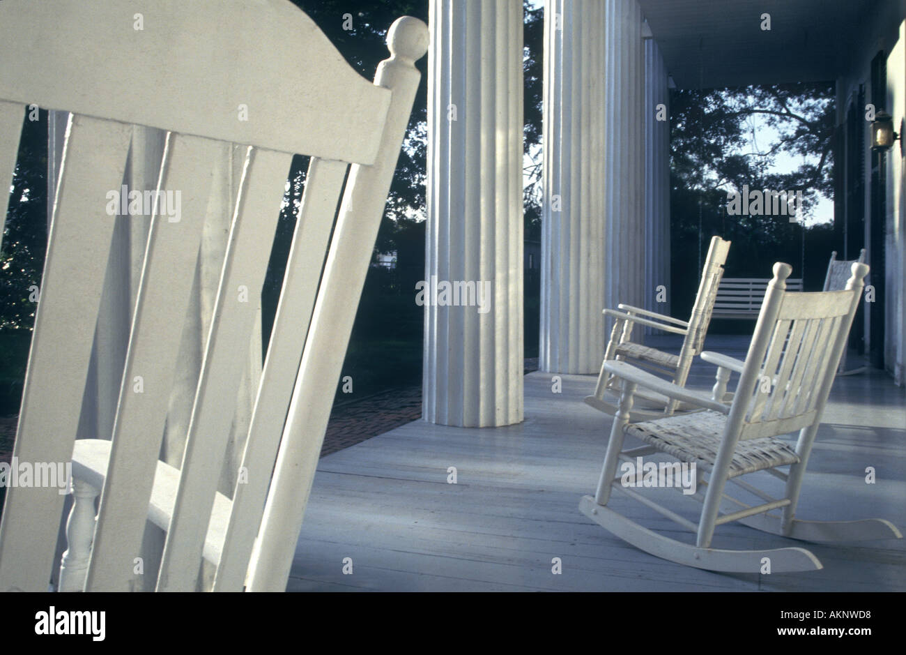 Terrace with rocking chairs hi-res stock photography and images - Alamy